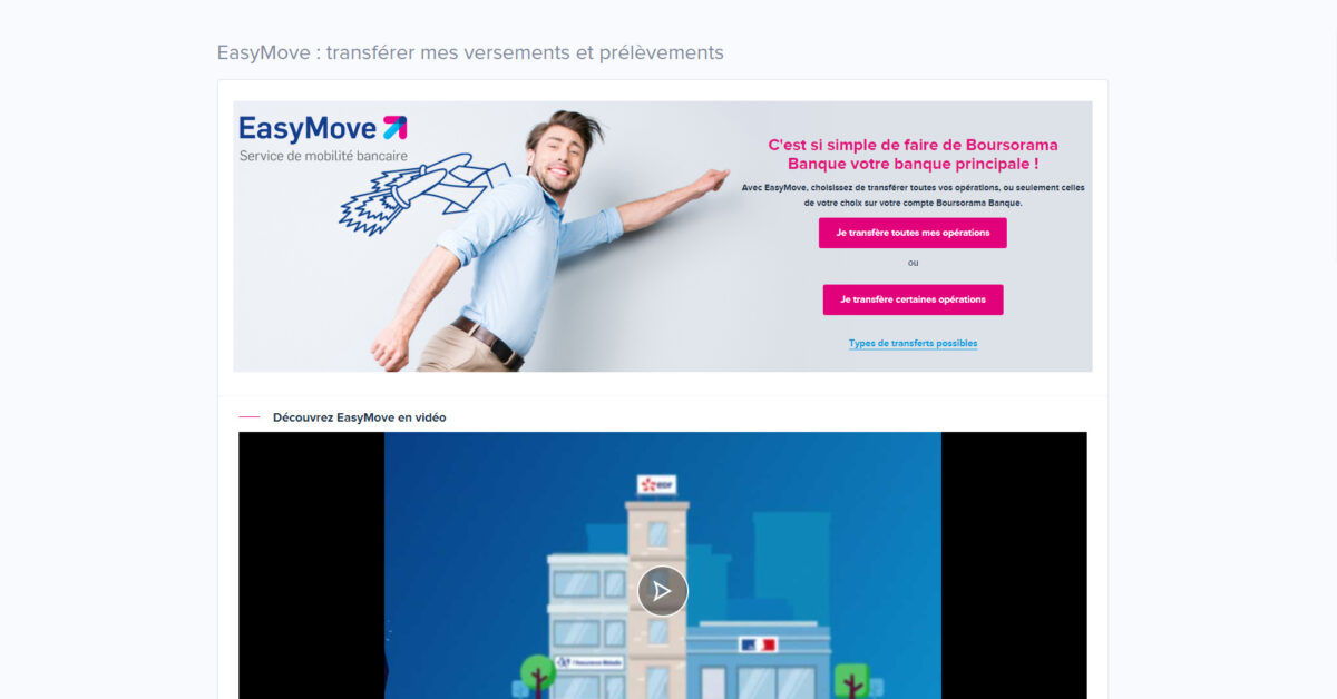 50€ offerts avec EasyMove, le service de mobilité bancaire Boursorama Banque - Boursorama parrainage